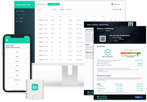Moba Certify Pro - The simple battery diagnostic tool for used EV